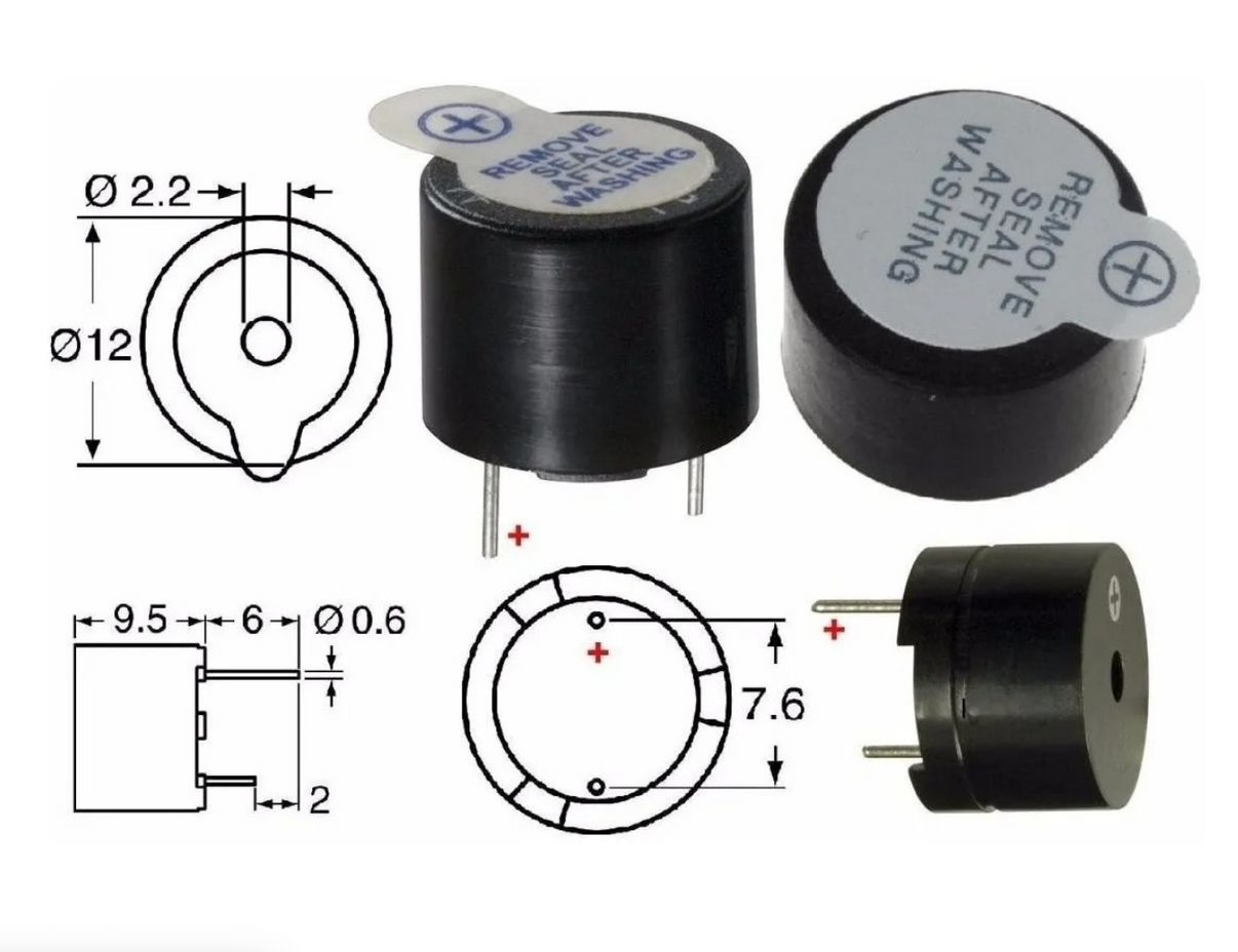 BUZZER 12V 2 PINES – Electricos Montes